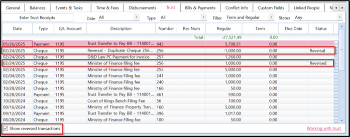 How to Reverse a Trust Cheque