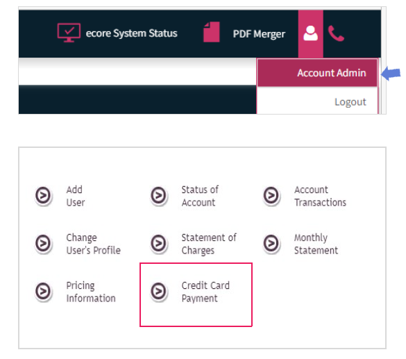 Fund your eCore account