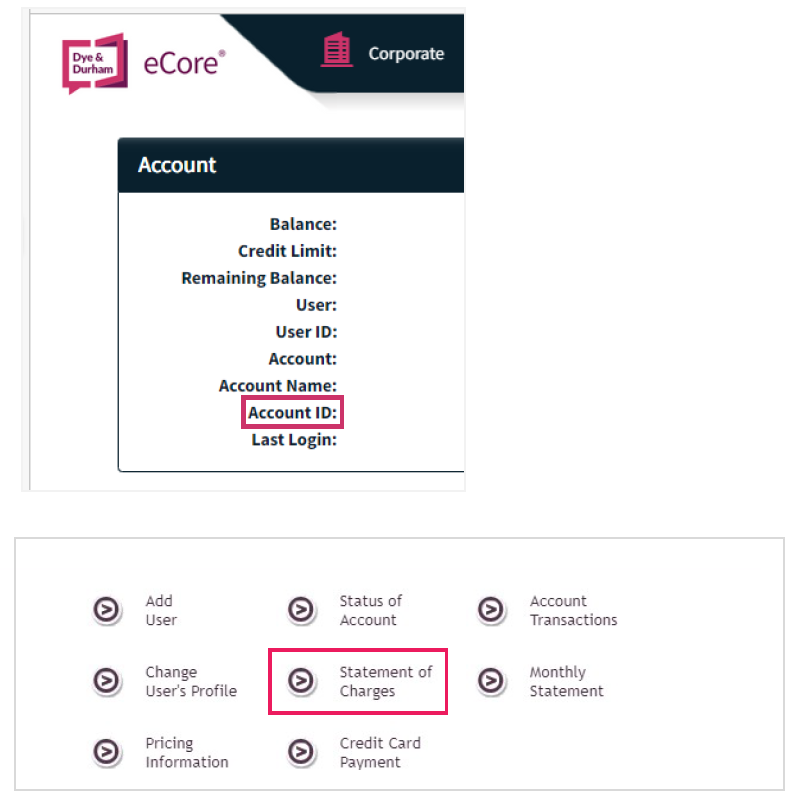 Fund your eCore account
