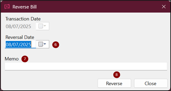 How to Reverse a Bill