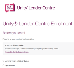 Unity® Lender Centre FAQ
